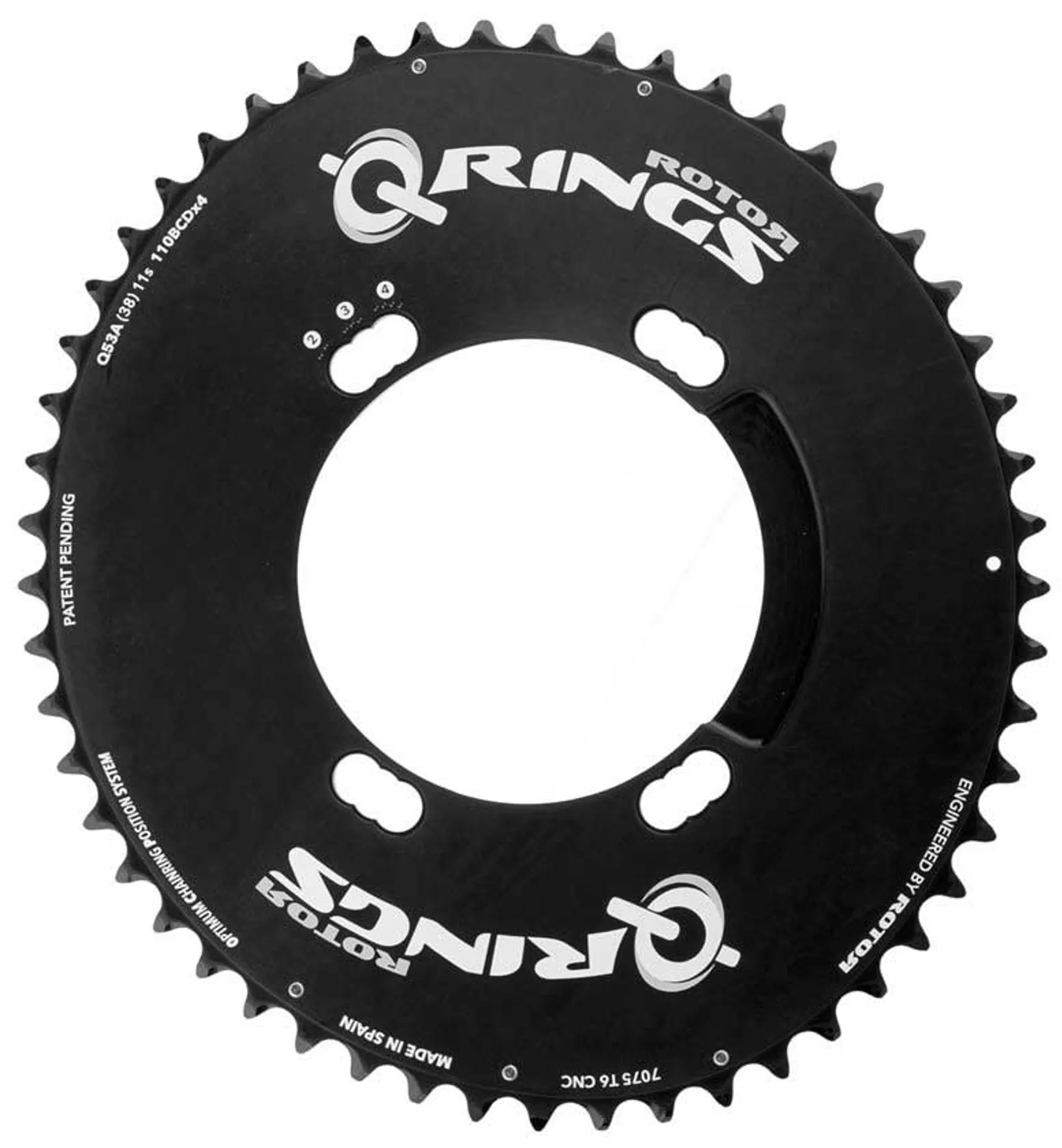 Rotor Q-Ring 4 Bolt Aero 110BCD Chainring Black