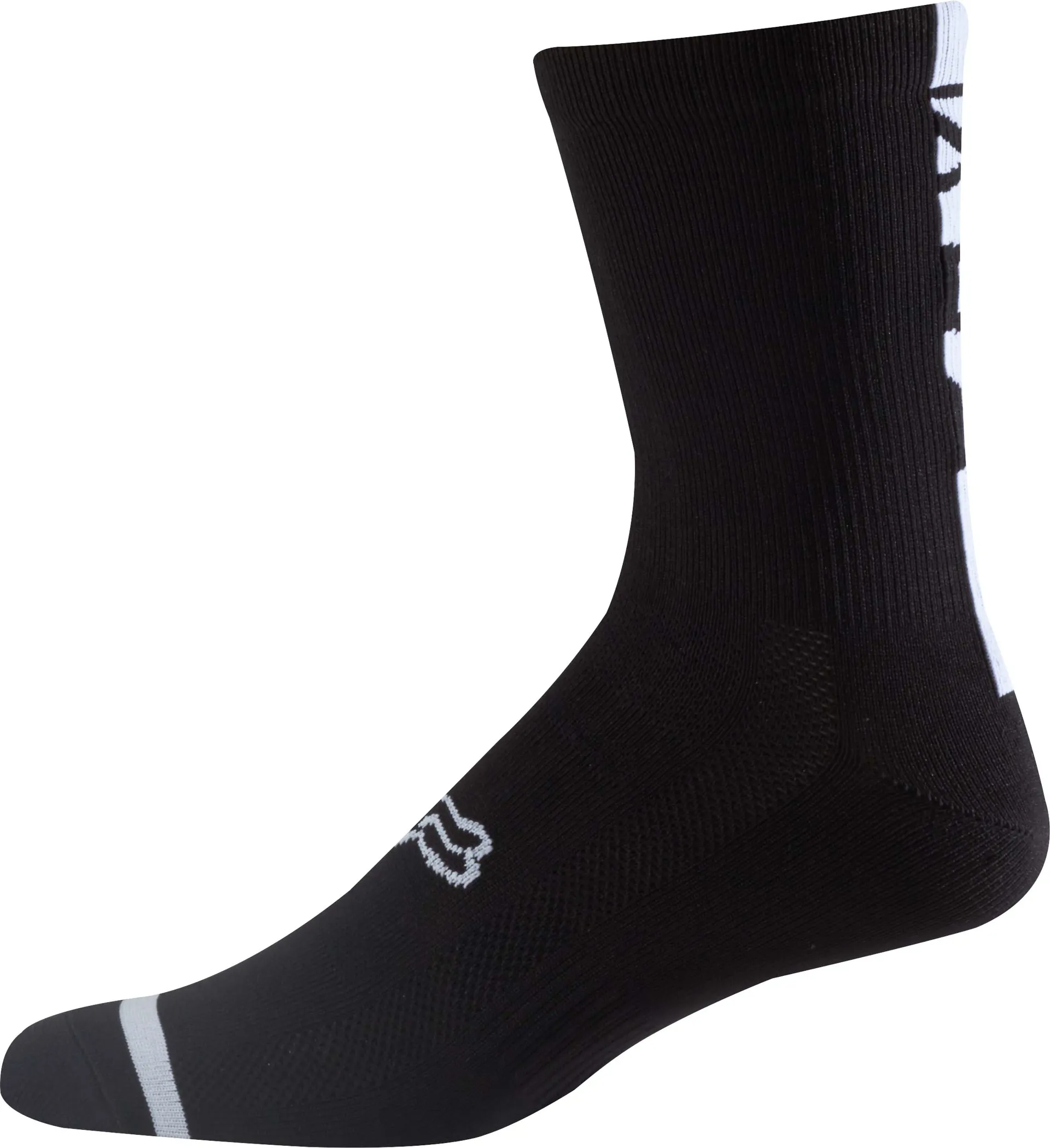 Fox Logo 8 inch Trail Socks Black