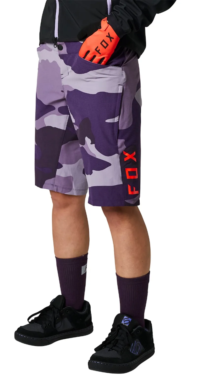 Fox Ranger Womens MTB Shorts Refuel Dark Purple Camo