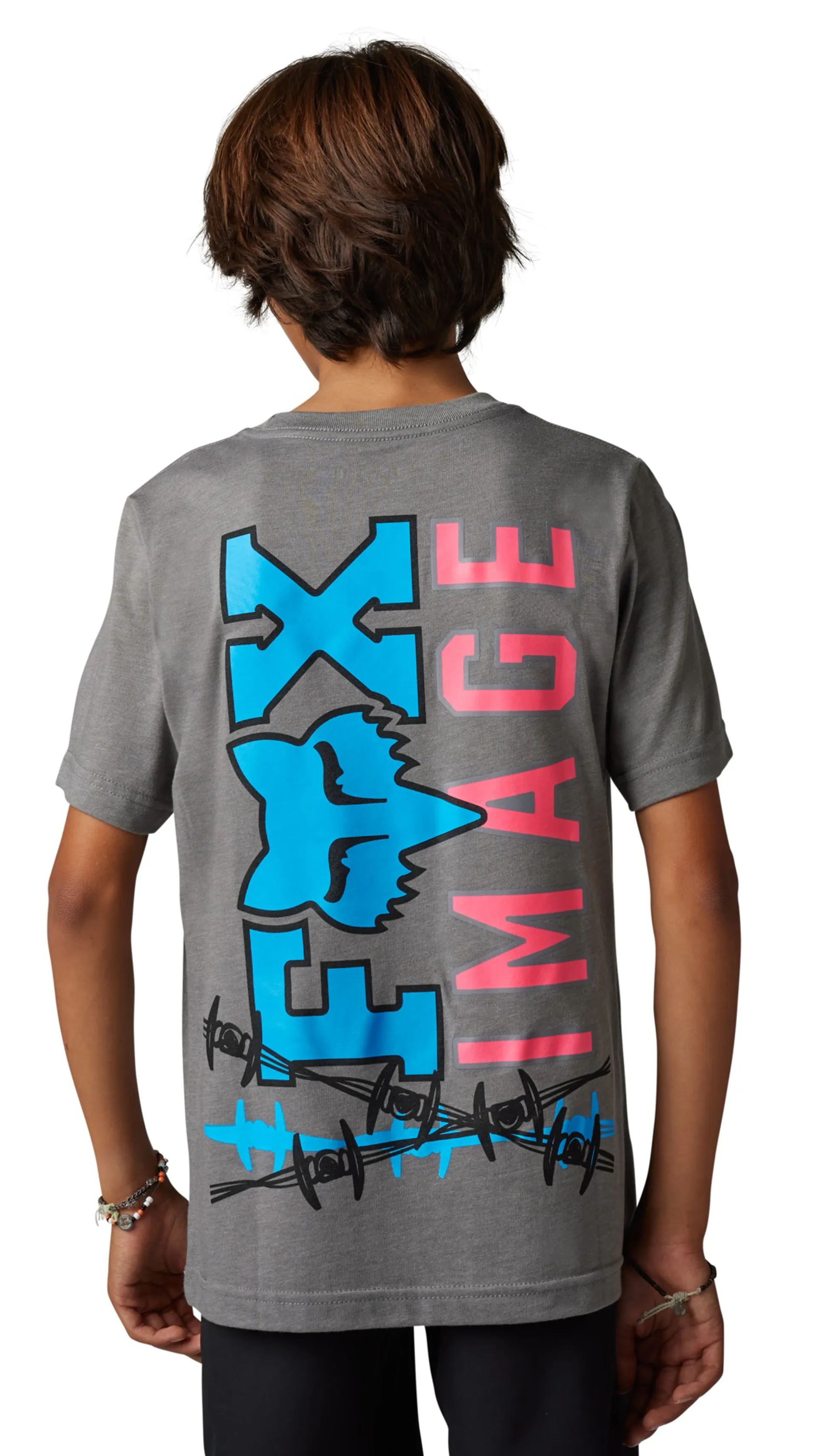 Fox Youth Barb Wire SS Tee Heather Graphite