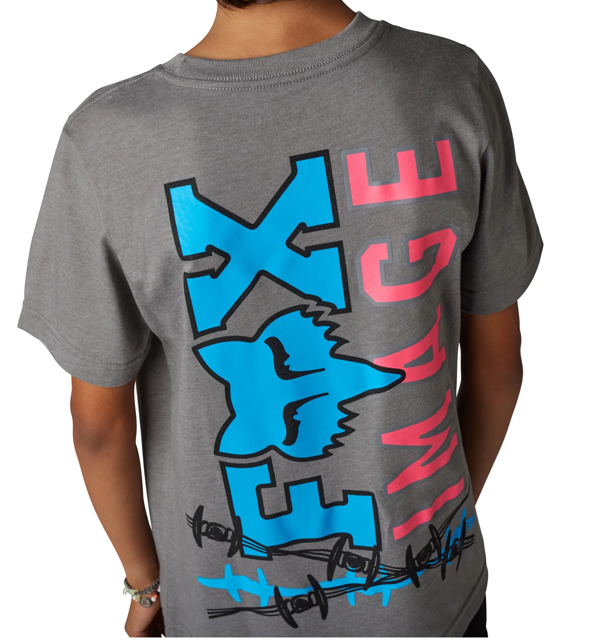Fox Youth Barb Wire SS Tee Heather Graphite