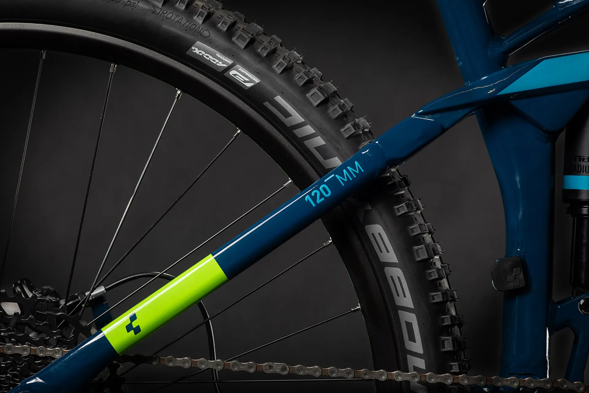 Cube Stereo 120 Pro 29er Mountain Bike 2021 Blueberry/Green