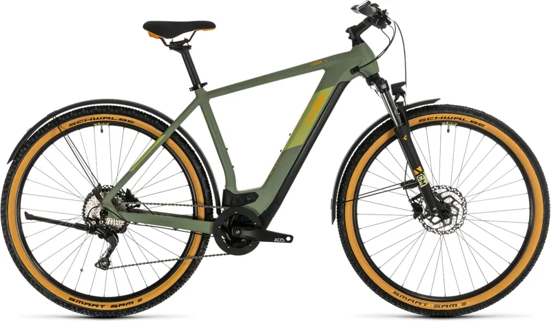 Cube Cross Hybrid Pro 625 Allroad Electric Bike 2020 Green Orange Cube Cross Hybrid Pro 625 Allroad Electric Bike 2020 Green Orange