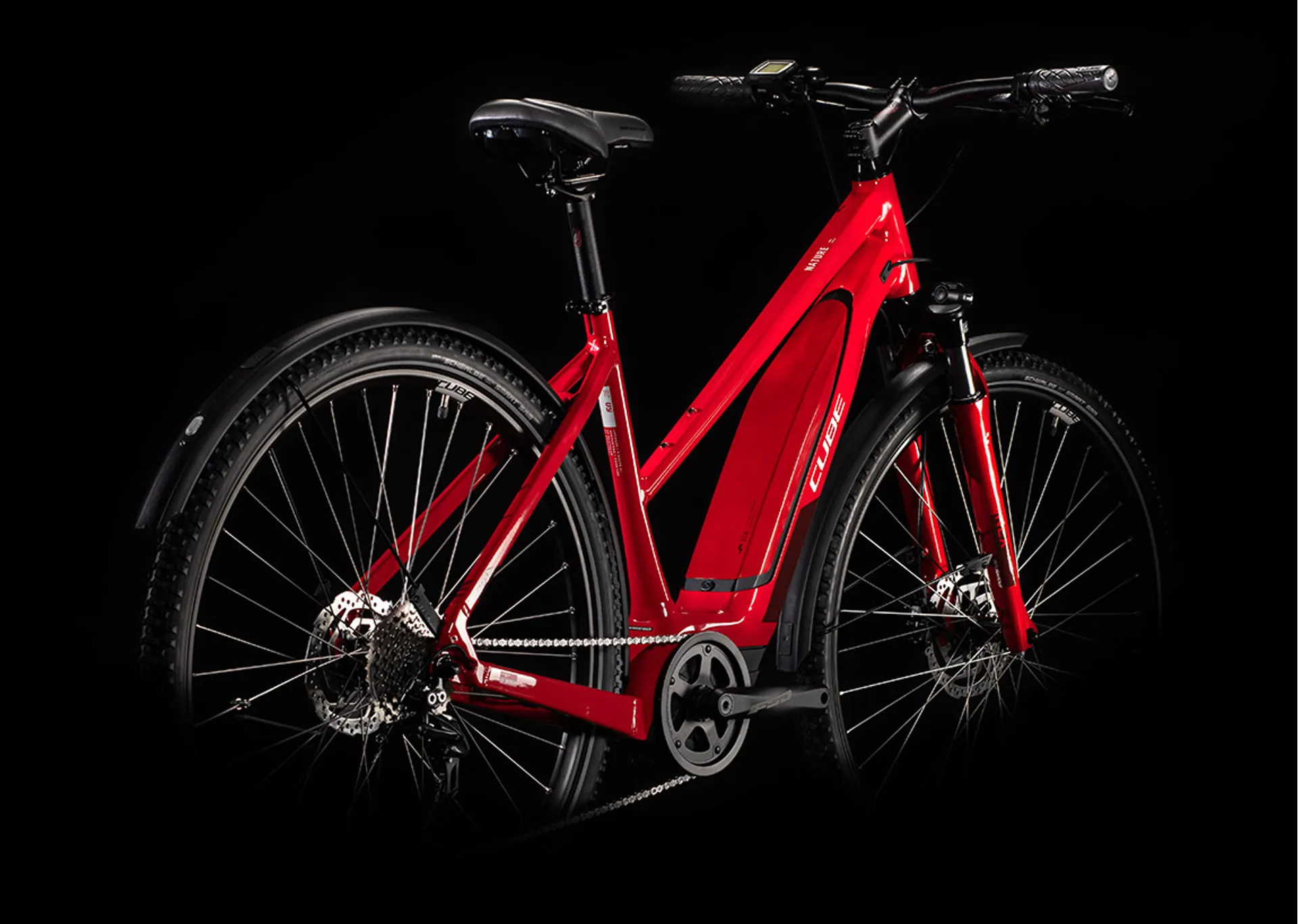 Cube Nature Hybrid One 500 Allroad Trapeze Electric Bike 2020 Red/Red