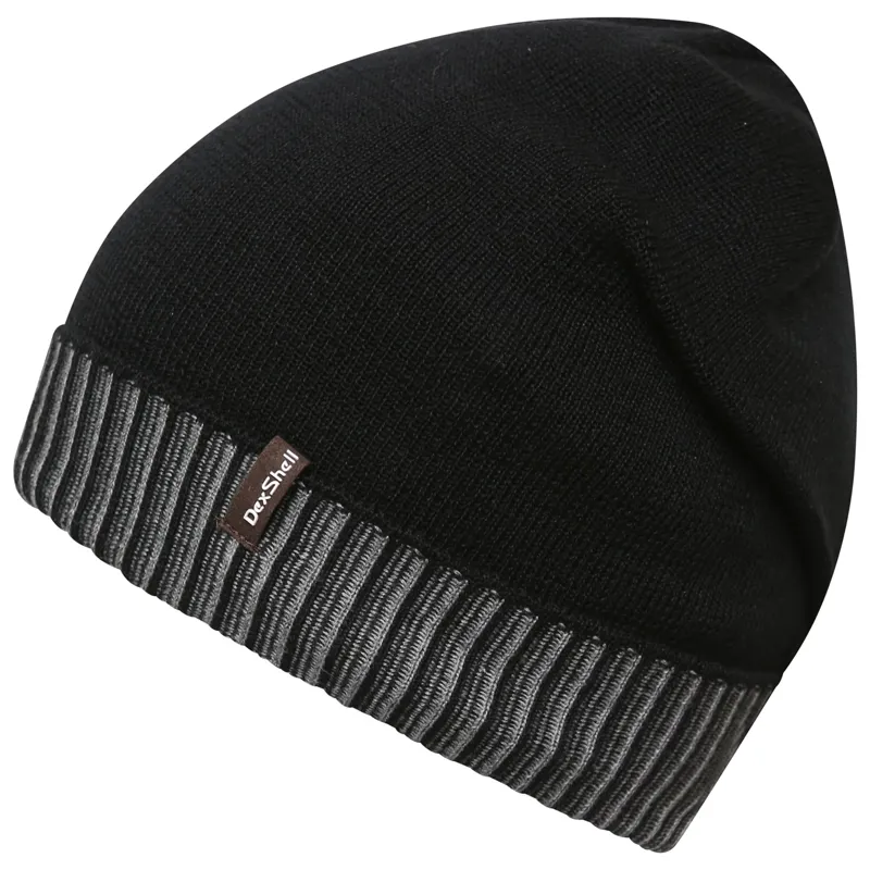 DexShell Slouch Back Beanie Hat Black