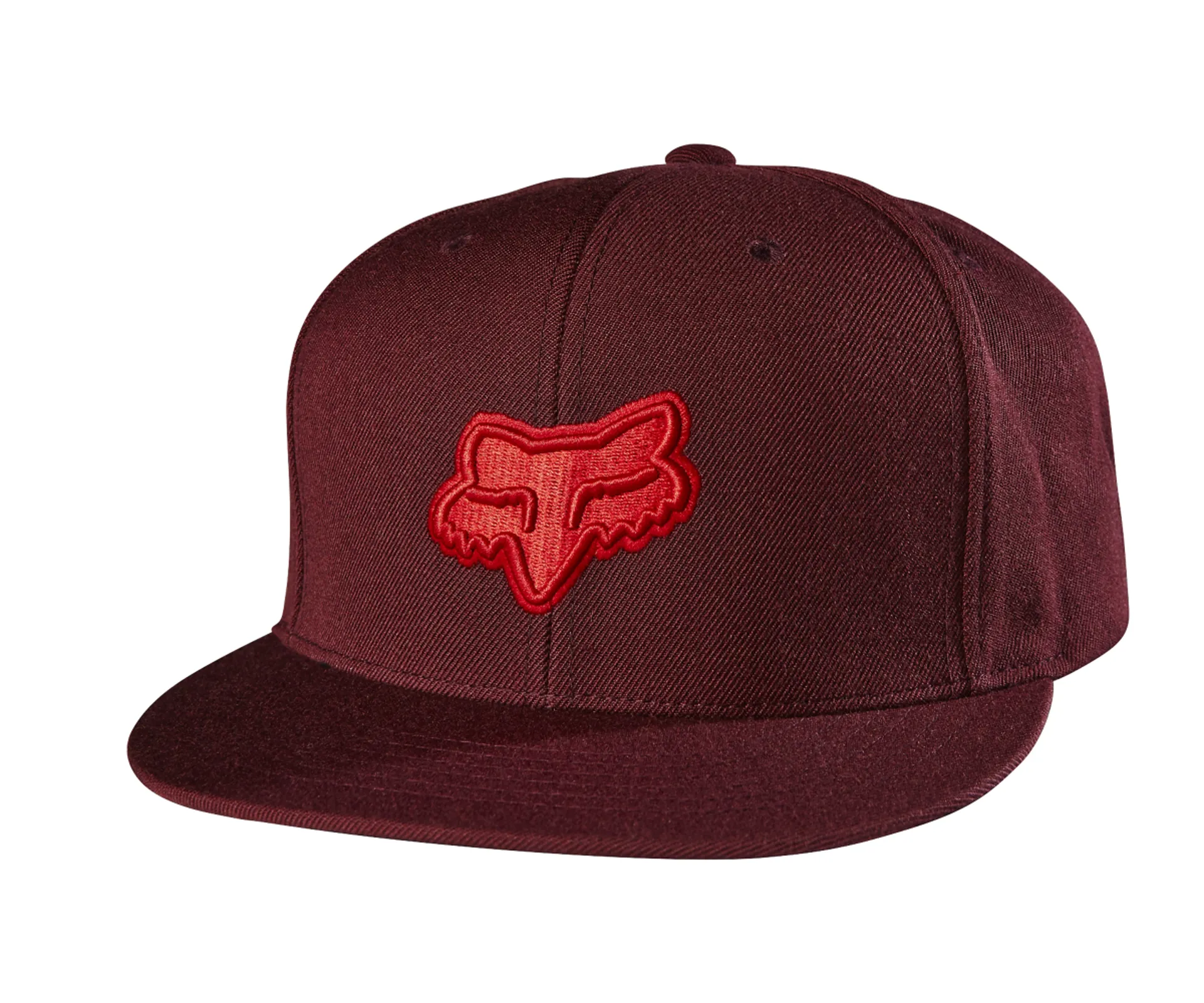 Fox Fret Snapback Hat Burgundy
