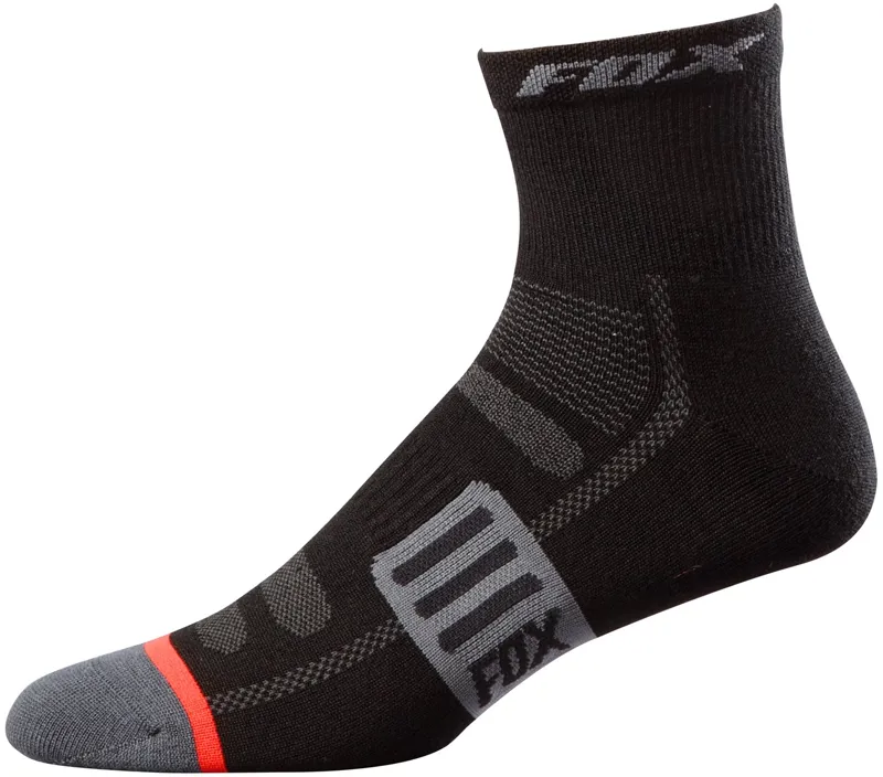 Fox Merino Wool 4inch Socks Black