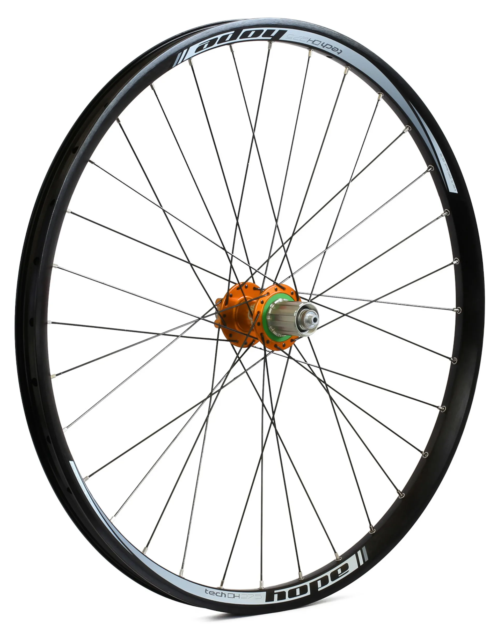 Hope Tech DH Pro4 135mm QR/142x12mm 27.5in Rear Wheel Shimano Orange