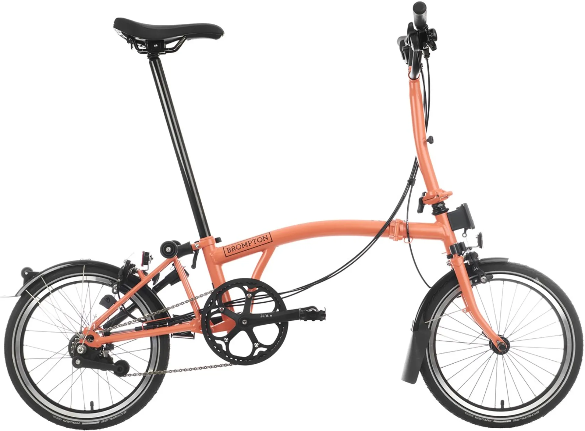 Brompton C-Line Explore Mid Bar Folding Bike 2023 Fire Coral