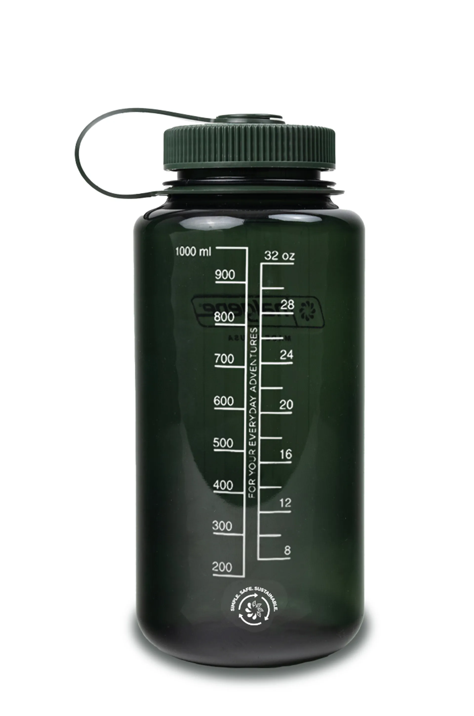 Nalgene Wide Mouth Sustain Tritan 50% Recycled 1L Bottle Monochrome Jade