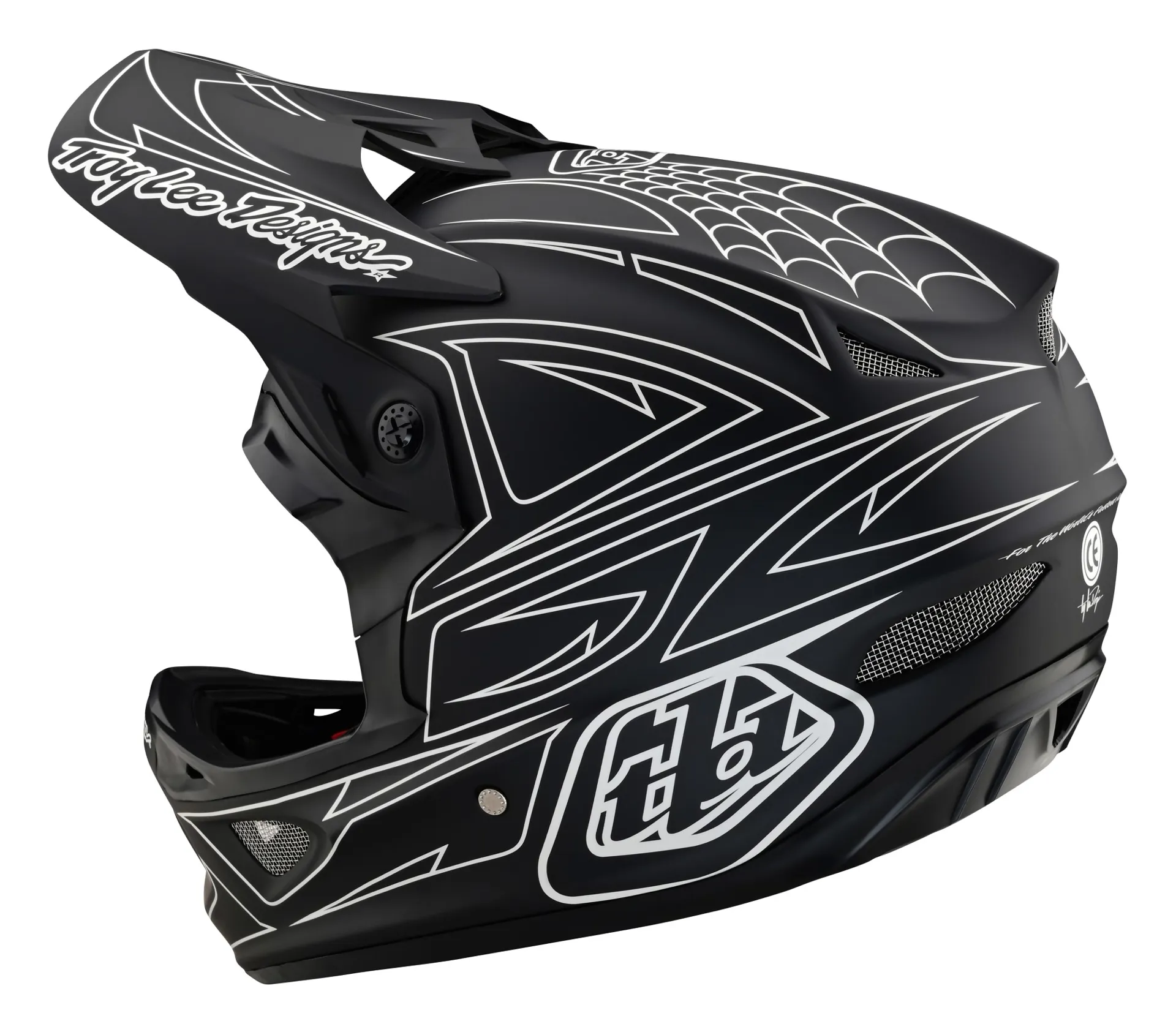 Troy Lee Designs D3 Fiberlite Full Face MTB Helmet SpiderStripe Black