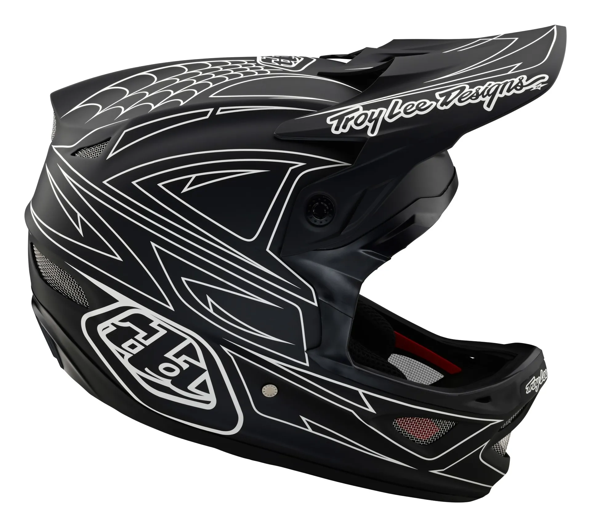 Troy Lee Designs D3 Fiberlite Full Face MTB Helmet SpiderStripe Black