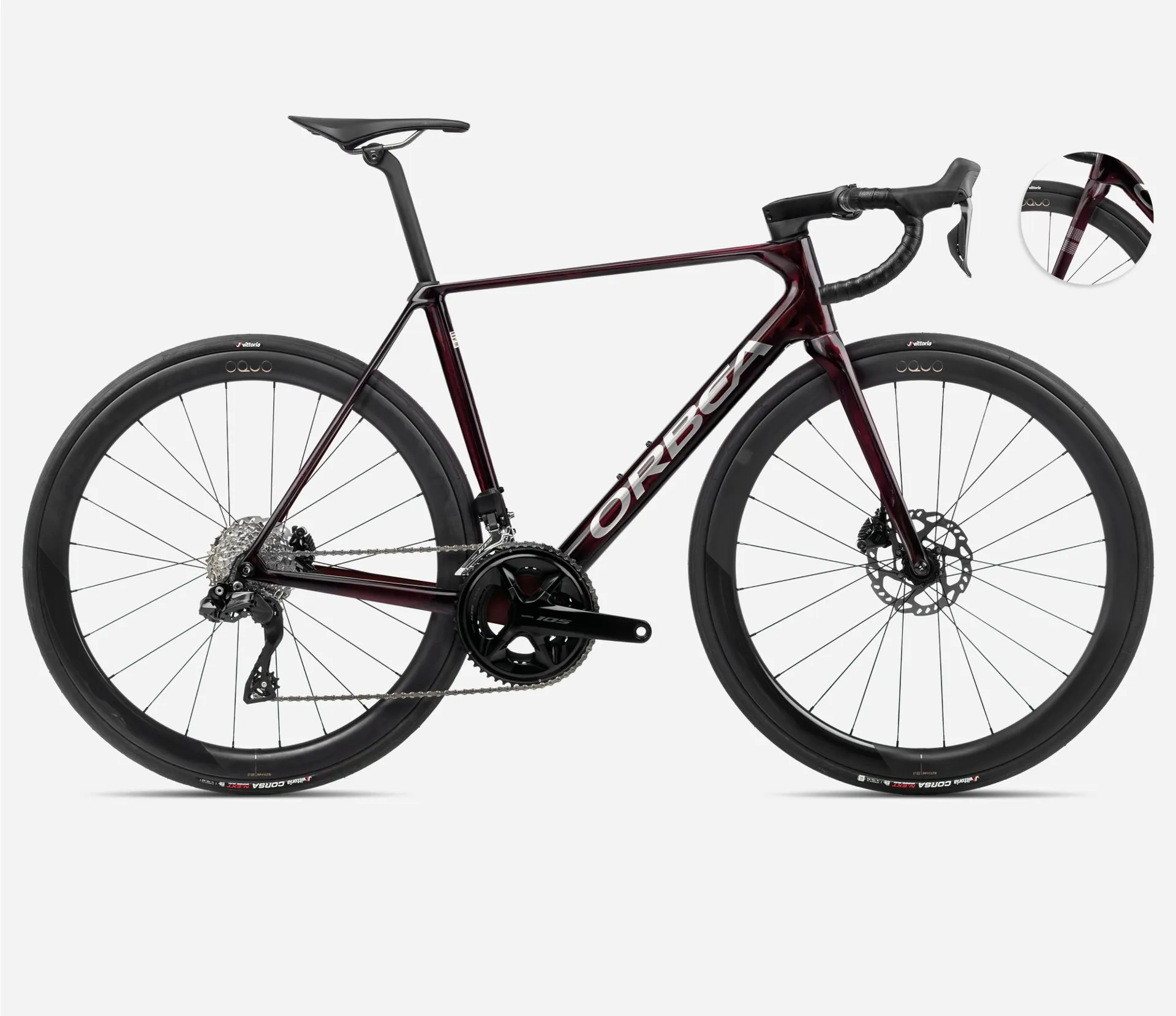 Orbea Orca M30i LTD PWR Road Bike 2024 Wine Red/Titanium