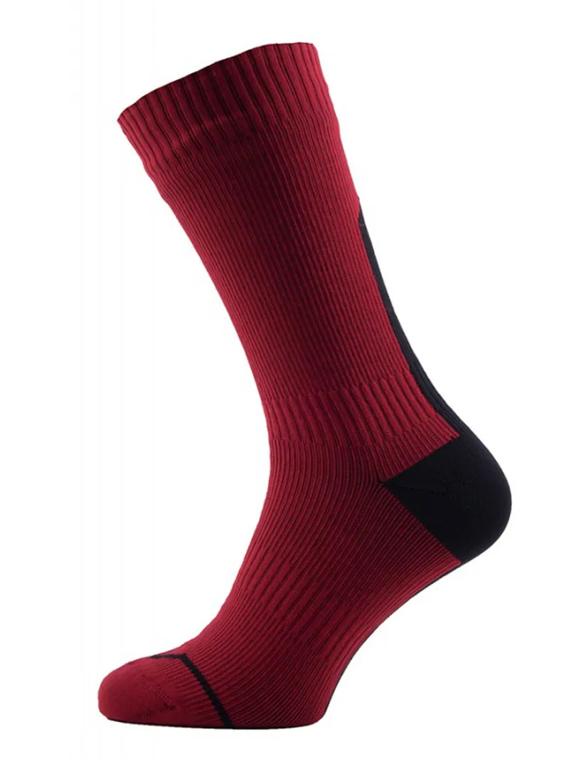 SealSkinz Thin Mid Socks with Hydrostop Red/Black