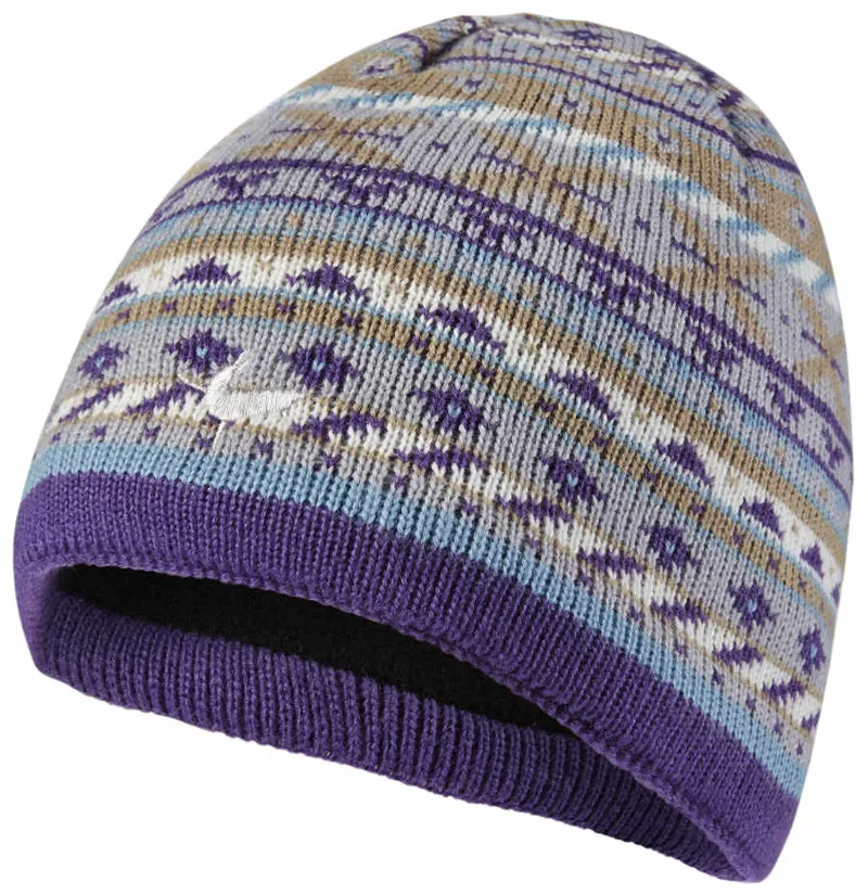 SealSkinz Jacquard Waterproof Beanie Grey/Purple
