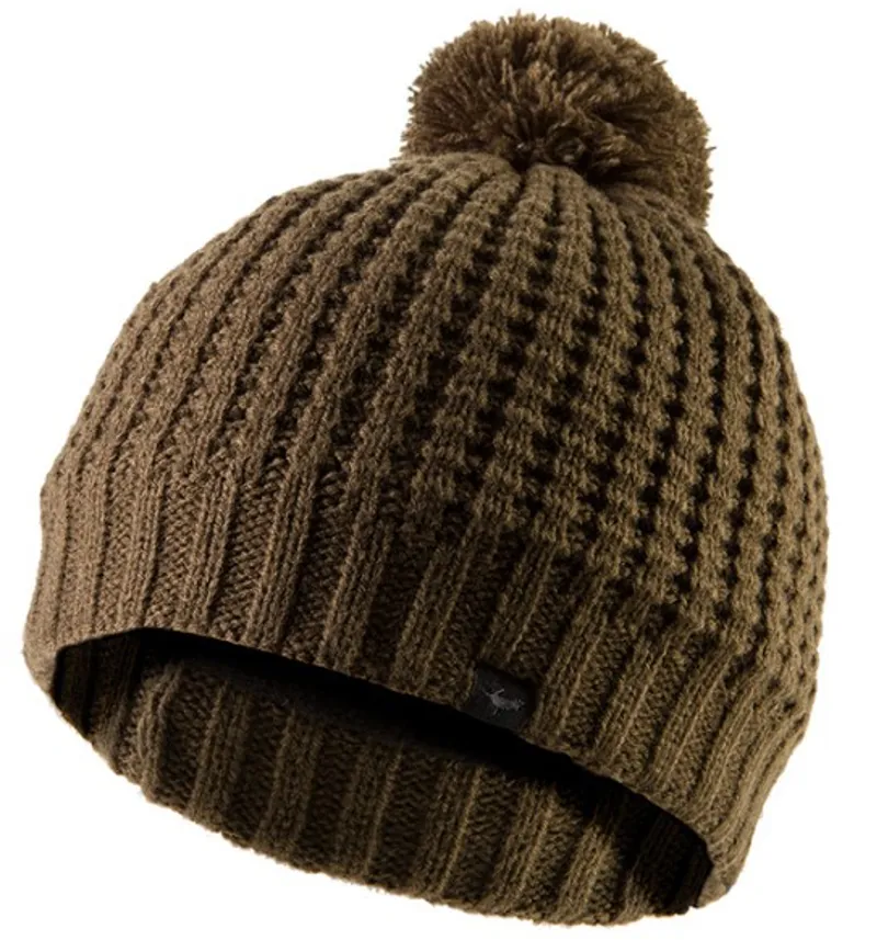 SealSkinz Waterproof Waffle Knit Bobble Hat Olive