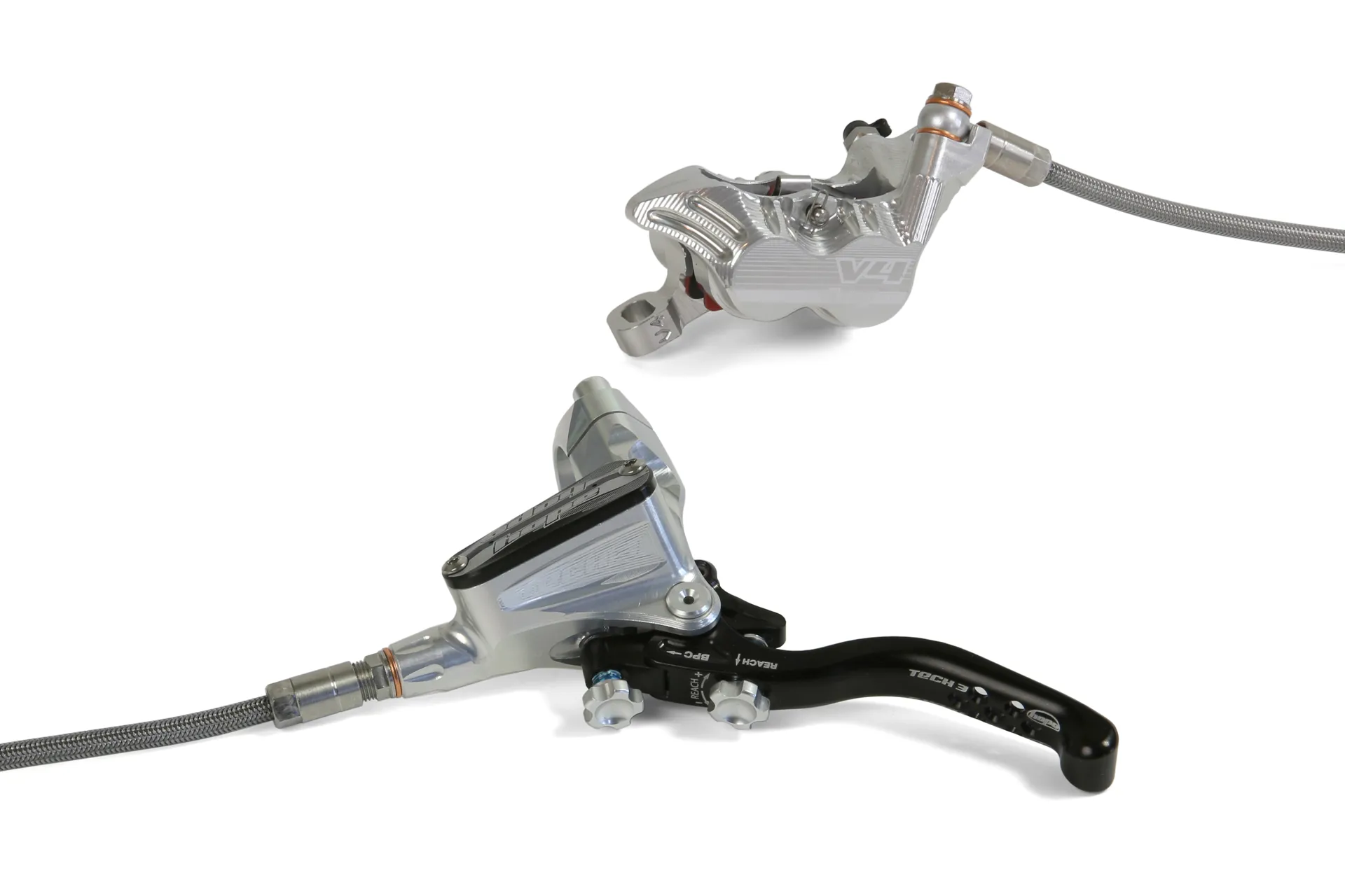 Hope Tech 3 V4 Disc Brake Braided Silver