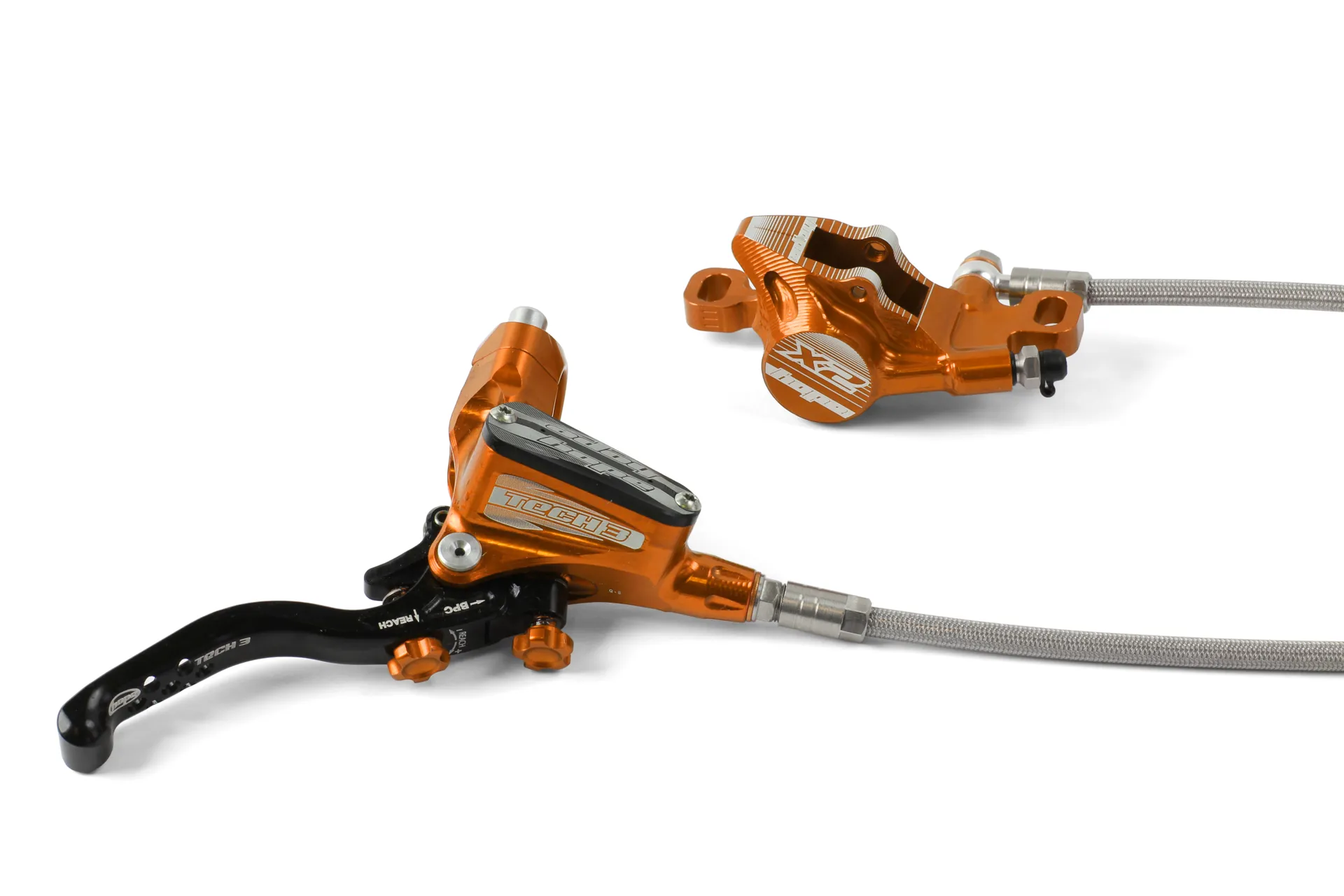 Hope Tech 3 X2 Disc Brake Braided Orange