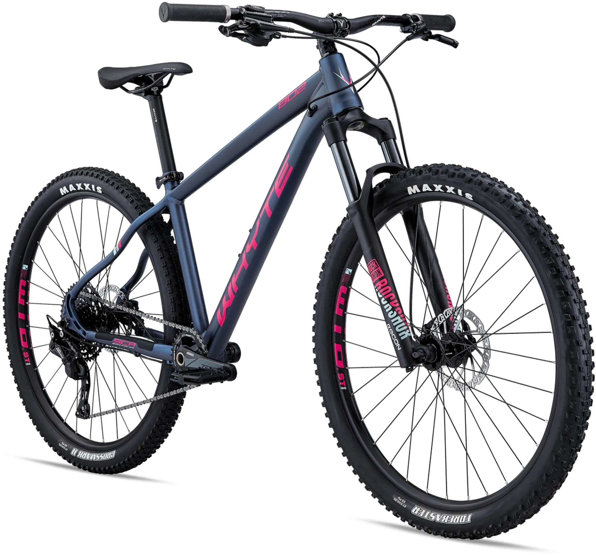 Whyte 802 Compact 27.5 Hardtail Mountain Bike 2020 Magenta/sky/grey